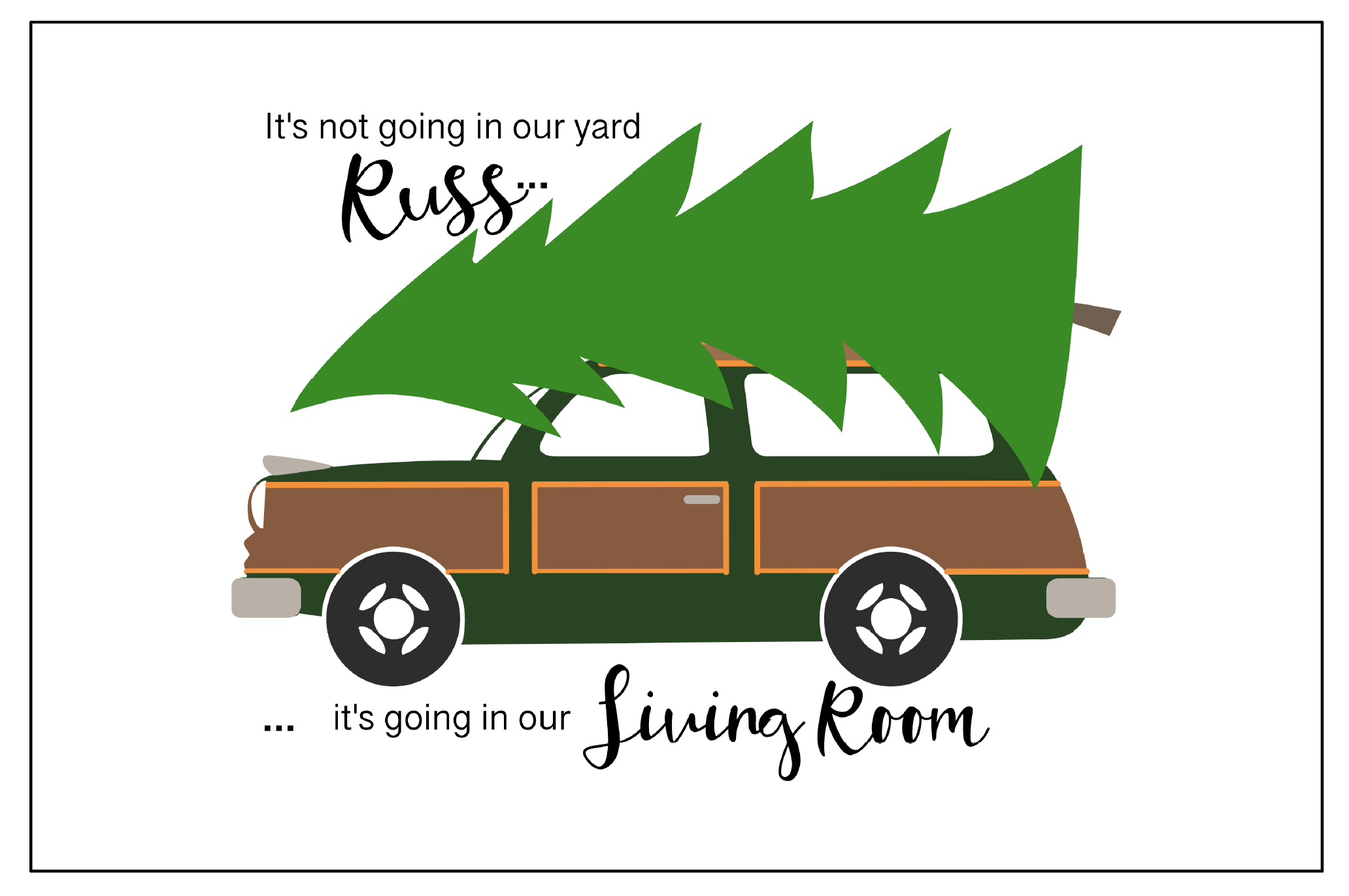 Christmas Vacation Party Printable Signs - Station Wagon With Tree ...