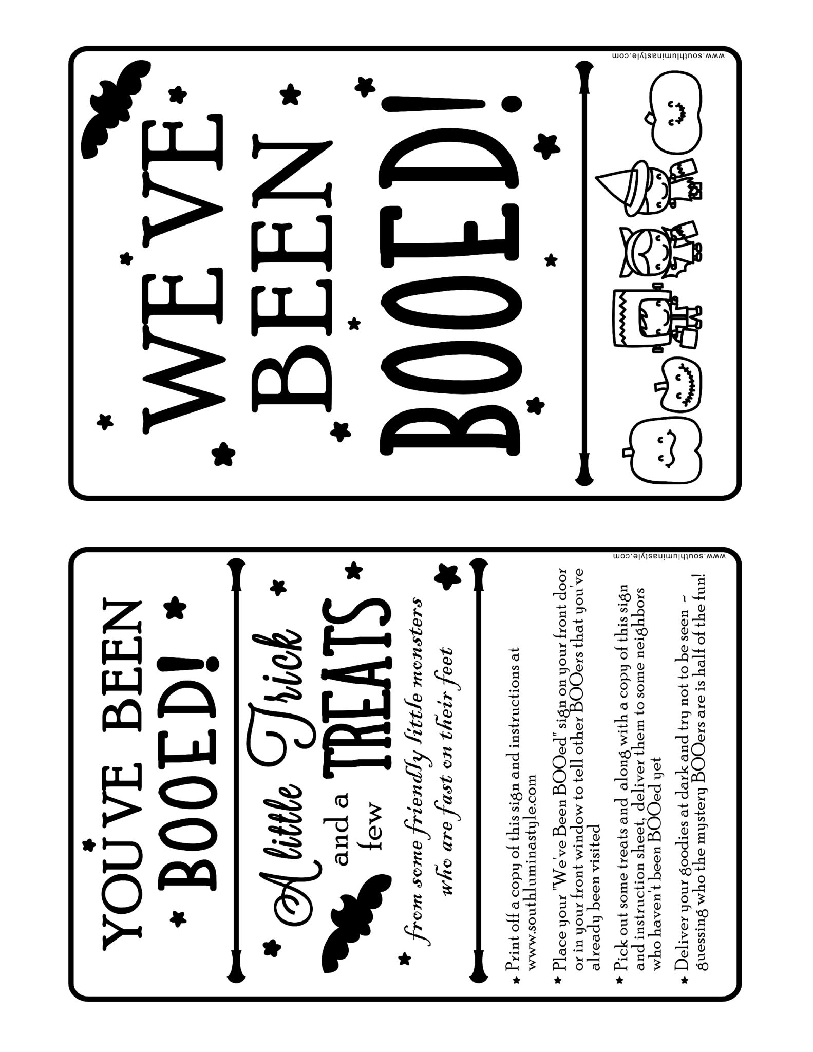 We've Been Booed Sign and Instructions - South Lumina Style