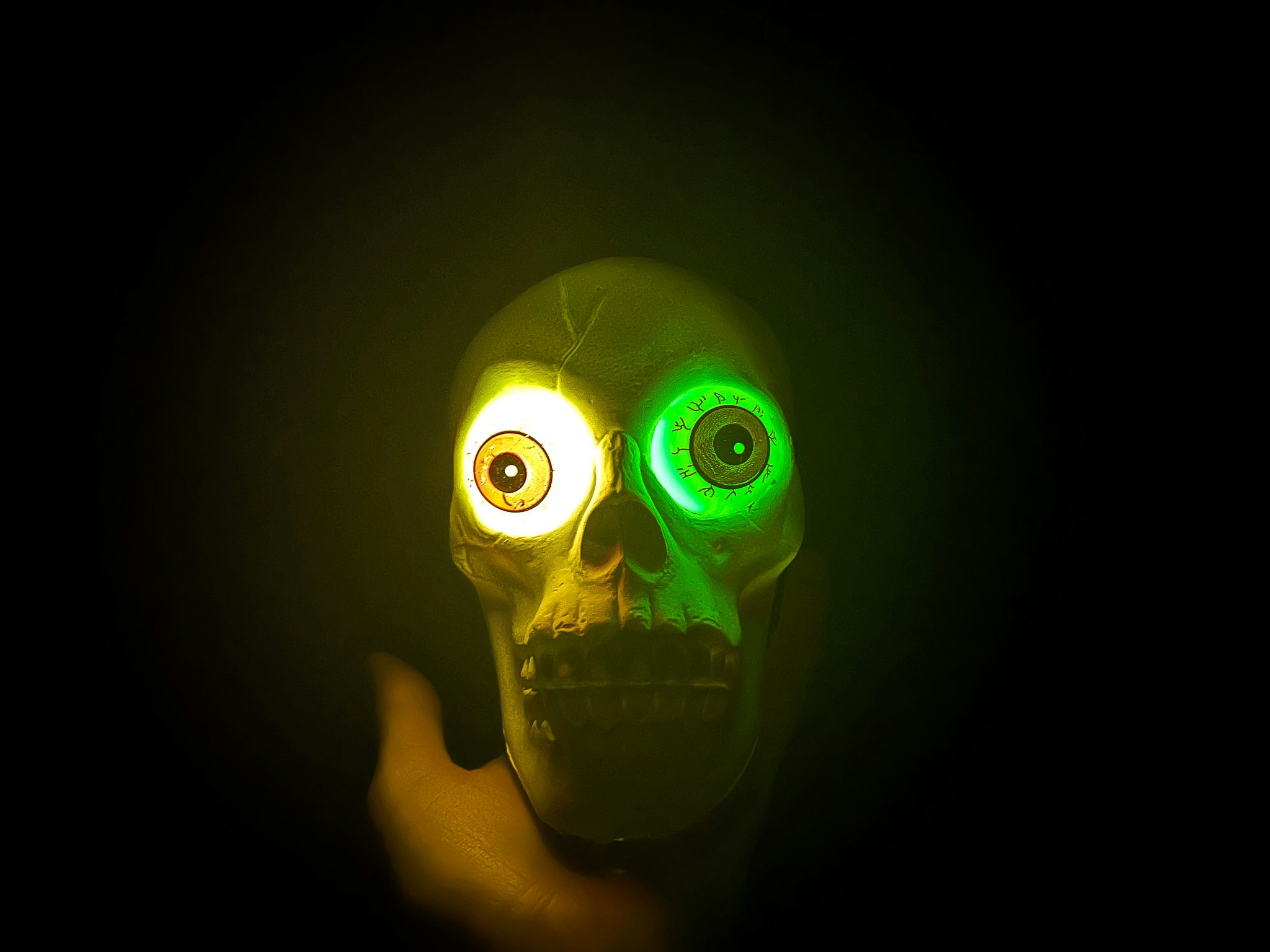 Dollar Store Skull With Glowing Eyes - South Lumina Style